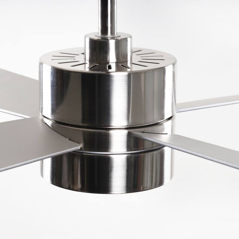 52 in. Modern Brushed Chrome LED Ceiling Fan with Light Kit and Remote ...