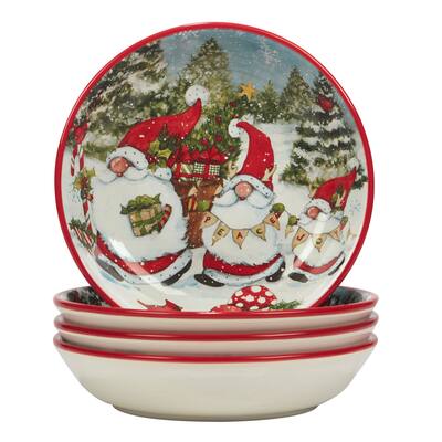 Certified International Christmas Gnomes 9" Soup/Pasta Bowls, Set of 4 ...