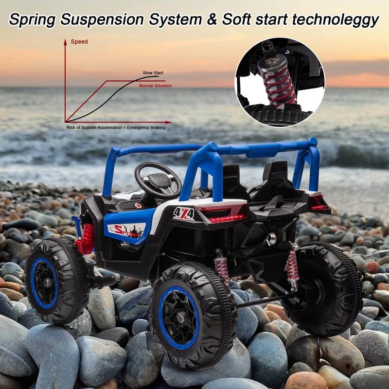 24V Kids UTV Ride on Car 2 Seater 4 Wheeler Off-road Quad - Bed Bath ...