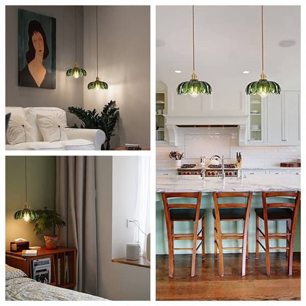 green retro ceiling light