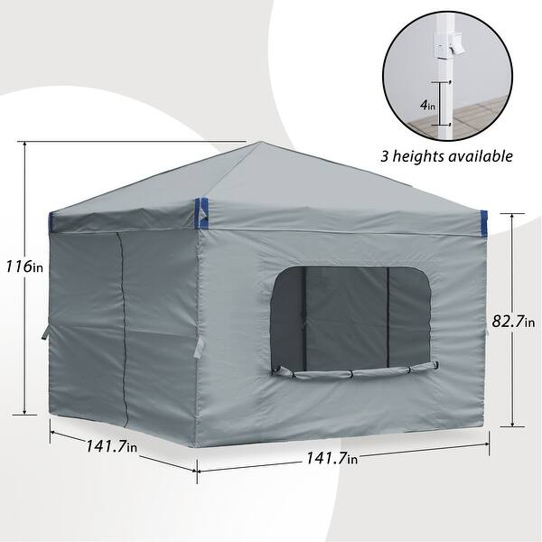 Aoodor 12'x12'Pop Up Canopy Tent with Removable Mesh Window Sidewalls ...