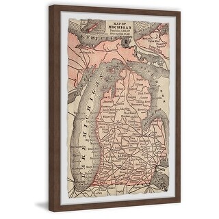 'Map of Michigan II' Framed Painting Print - Bed Bath & Beyond - 33983833