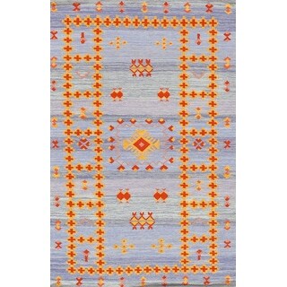 Blue Moroccan Style Flat Weave Rug - 3' X 5' - 10' X 14' - Multi Size ...