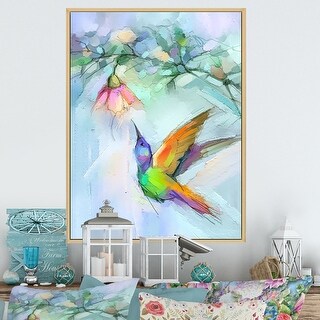Designart "Abstract Paintbrush Butterfly Painting" Traditional Framed ...