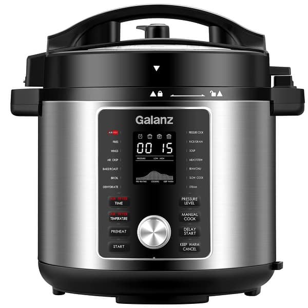 6 Qt Electric Pressure Cooker & Air Fryer with 12 Preset Programs, Slow ...