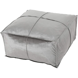 Cytheria Smoke Velvet Square Bean Bag Ottoman - Bed Bath & Beyond ...