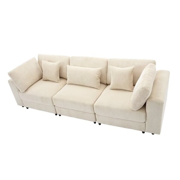 105 3 Seater Sofa with Removable Back Cushions and 5 Pillows 105 Wx36.25 Dx32.5 H Bed Bath Beyond 40798814