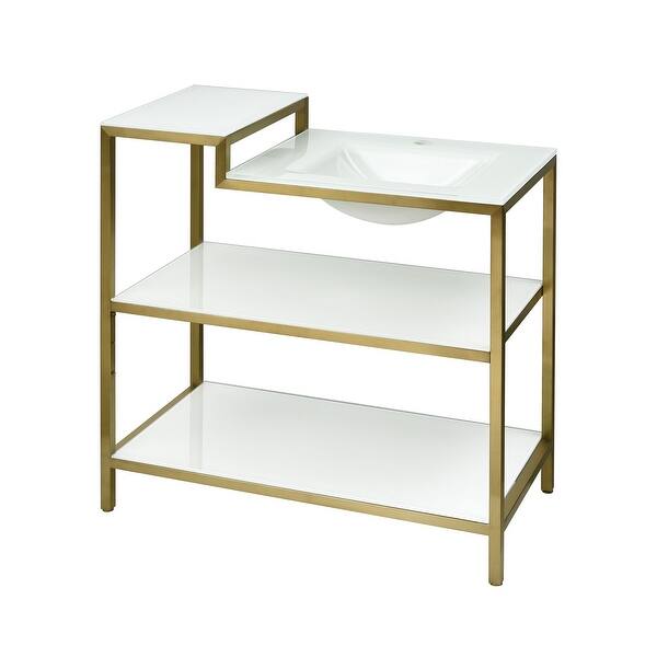 Elk Home Argun Satin Gold Metal 18 Inch Wide Console Table - Bed Bath ...
