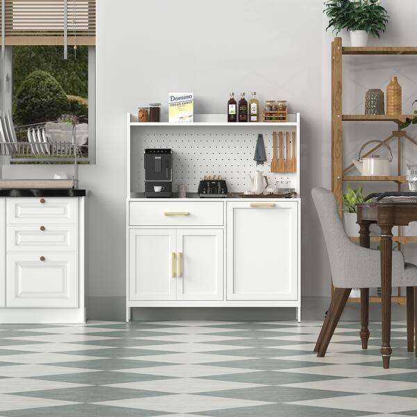 Metal Kitchen Drawer Storage Cabinet with Microwave Stand and ...