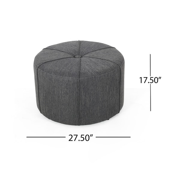 Birdsong Upholstered Round Ottoman by Christopher Knight Home - Bed ...