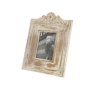 Wooden Scroll Handmade Intricate Carved 1 Slot Photo Frame - White ...