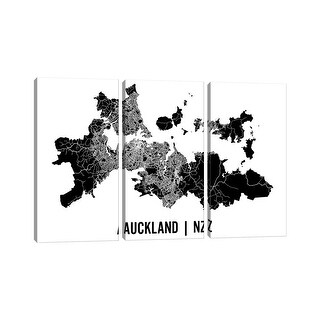 iCanvas "Auckland Map" by Mr. City Printing 3-Piece Canvas Wall Art Set ...