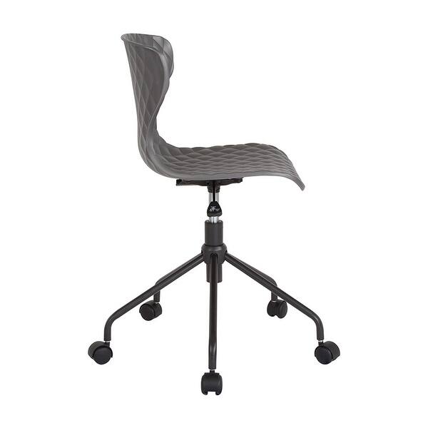 Offex Contemporary Design Curved Back Plastic Office Task Chair - Gray ...