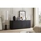 Sideboard Storage Cabinet with wave pattern Buffet Cabinet Wooden ...