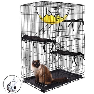 ELEVON 3-Tier Indoor Cat Cage, Large DIY Cat Crate & Cat Kennel with 3 ...