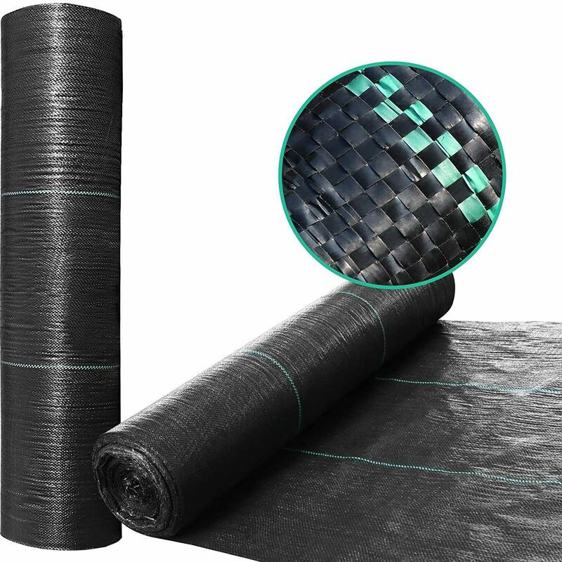 Ground Cover4x50ft Heavy PP Woven Weed Barrier, Plastic Mulch Weed ...