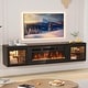 Floating TV Stand with 36" Electric Fireplace, Wall-Mounted ...