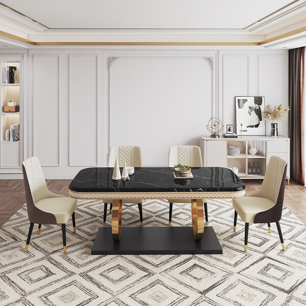 Modern Rectangular Wood Dining Table with Extension in Black - On Sale ...