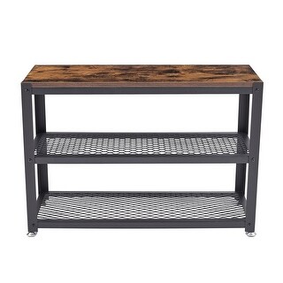 Nestfair 3 Tier Heavy-Duty Steel Frame End Shoes Rack Tables - Bed Bath ...