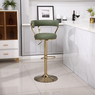PU Upholstered Breakfast Stools Swivel Bar Stool Adjustable Airlift ...