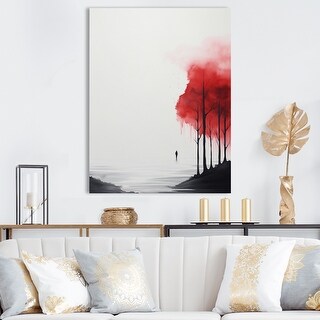 Designart "Serenity Full Moon Wandering Minimal Watercolor I" Abstract ...