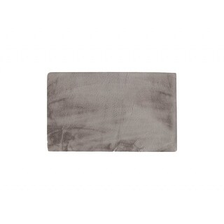Luxe Faux Rabbit Fur Rectangular Rug 3' x 5' - Grey - 3' x 5' - Bed ...