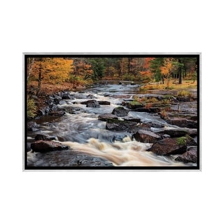 iCanvas "The Middle Branch of the Escanaba River Rapids in autumn ...