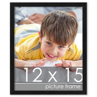12x15 Traditional Black Complete Wood Picture Frame with UV Acrylic ...