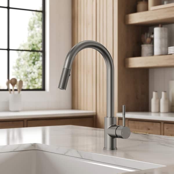 Single-Handle Pull-Down Sprayer Kitchen Faucet with 360° Spout Swivel ...