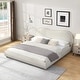 Upholstered Platform Bed with Rounded Corners Curved Headboard - Bed ...