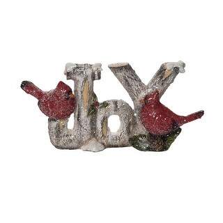 8" Frosted Cardinal "Joy" Christmas Tabletop Figurine - Bed Bath ...