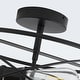 Industrial Black 3-Light Cage Shape Metal Frame Ceiling Semi Flush ...