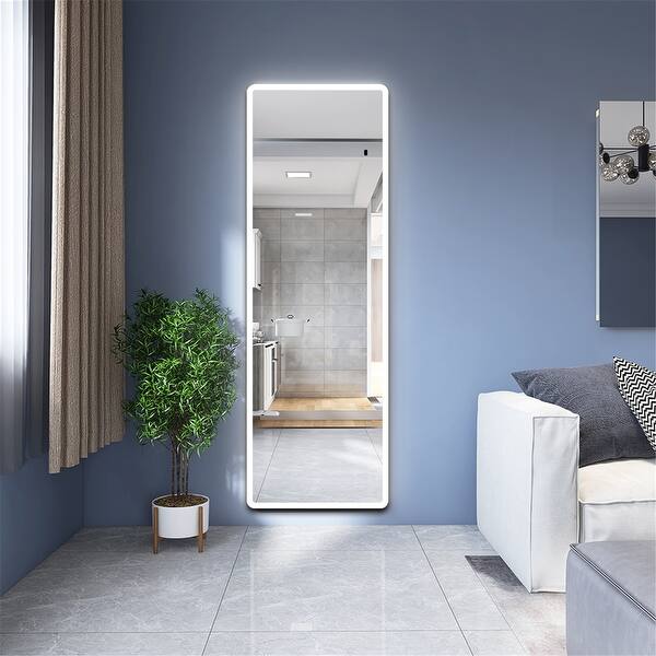 Full Body Mirror Large Floor Dressing Mirror with LED Light - Bed Bath ...