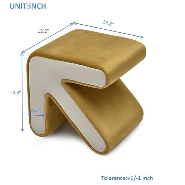 Modern Arrow Design Sofa Stool Velvet Multifaceted Stool Kids Single ...