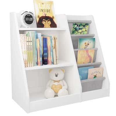 Kids Bookshelf Wood Toy Storage Organizer Cabinet Children Bookcase ...