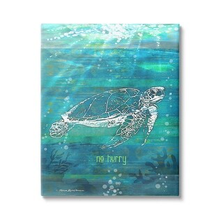 Stupell No Hurry Turtle Phrase Canvas Wall Art Design by Patrick Reid O ...