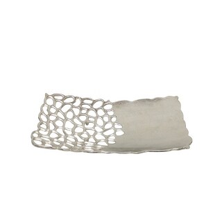 Metal 16x2 Cut-out Plate, Silver 2"H - 16.0" x 9.0" x 2.0" - Bed Bath ...