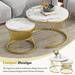 Hourglass-shaped Coffee Table Nesting Tables Set of 2 - Bed Bath ...