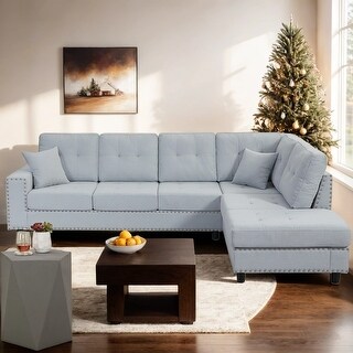 109.2'' L-shaped Modular Sectional Sofa with Removable Back Cushions ...