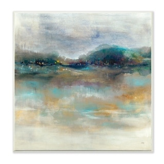 Stupell Soothing Lakefront Abstract Distant Reflecting Lights Wood Wall ...