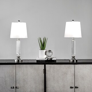 Brooklyn Rug Co Clanton 23" Crystal Column Table Lamp Set - 10"W x 10"D ...