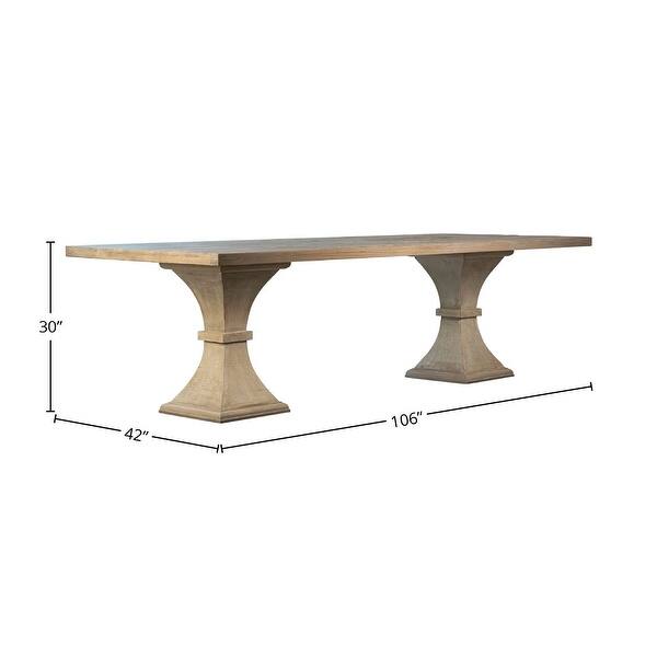 Kevin 106-inch Rectangular Reclaimed Pine Double Pedestal Dining Table ...