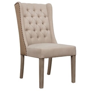 Jacob 2-Toned Oatmeal Linen and Jute Dining Chair - Bed Bath & Beyond ...
