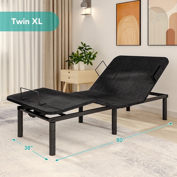 FlexiSpot Electric Adjustable Bed Frame with Wireless Remote Zero ...