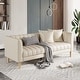 Modern 3-Seater Faux Leather Sofa Couch with Deep Seats, 2 Throw ...