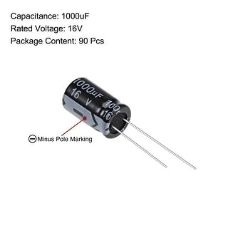 1000uF 16V Capacitor, Aluminum Electrolytic Capacitors 105C High Temp ...