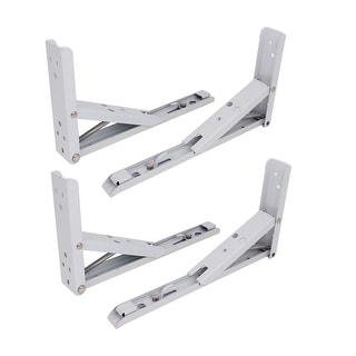 4 Pcs 25cm 10" Long Spring Loaded Right Angle Folding Shelf Bracket ...