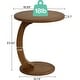 Solid Wood Round End Table Mid Century C-Shaped Side Table for Living ...