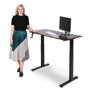 SDADI Adjustable Height Steel Frame Standing Desk, Crank Adjust, Black ...