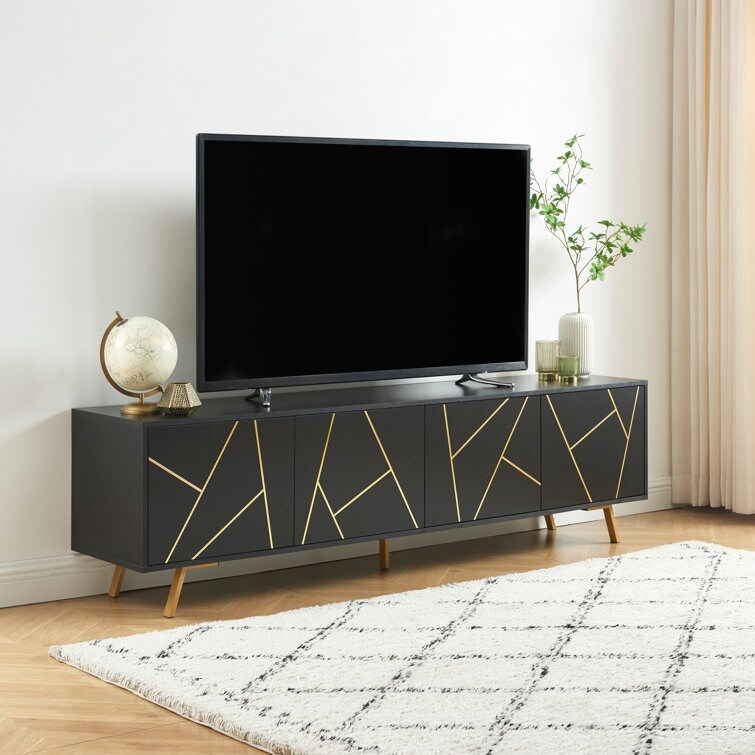 Black 1 Mid Century Modern TV Stands Bed Bath Beyond